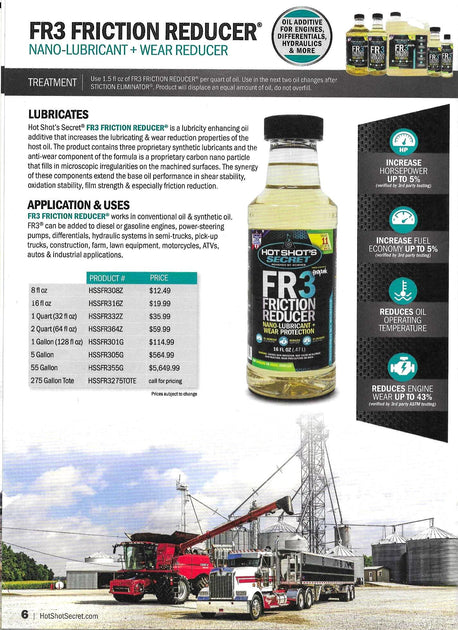 HOT SHOTS SECRET -FR3 -FRICTION REDUCER NANO LUBRICANT + WEAR REDUCER ...